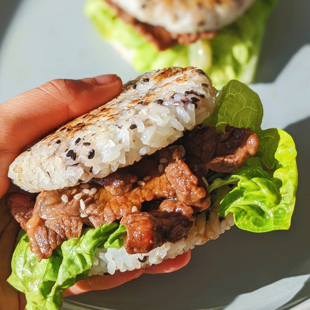 teriyaki beef rice burger – daigasikfaan